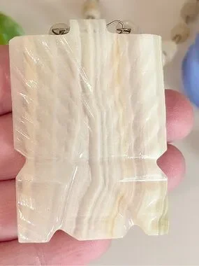 Jewelry | Vintage Handcarved Marble Onyx Aztec Whitecream Swirl Stone ...